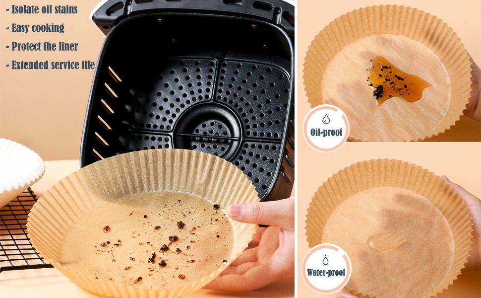Air Fryer Paper 20cm and 24cm Square and Round Disposable Baking Paper ...