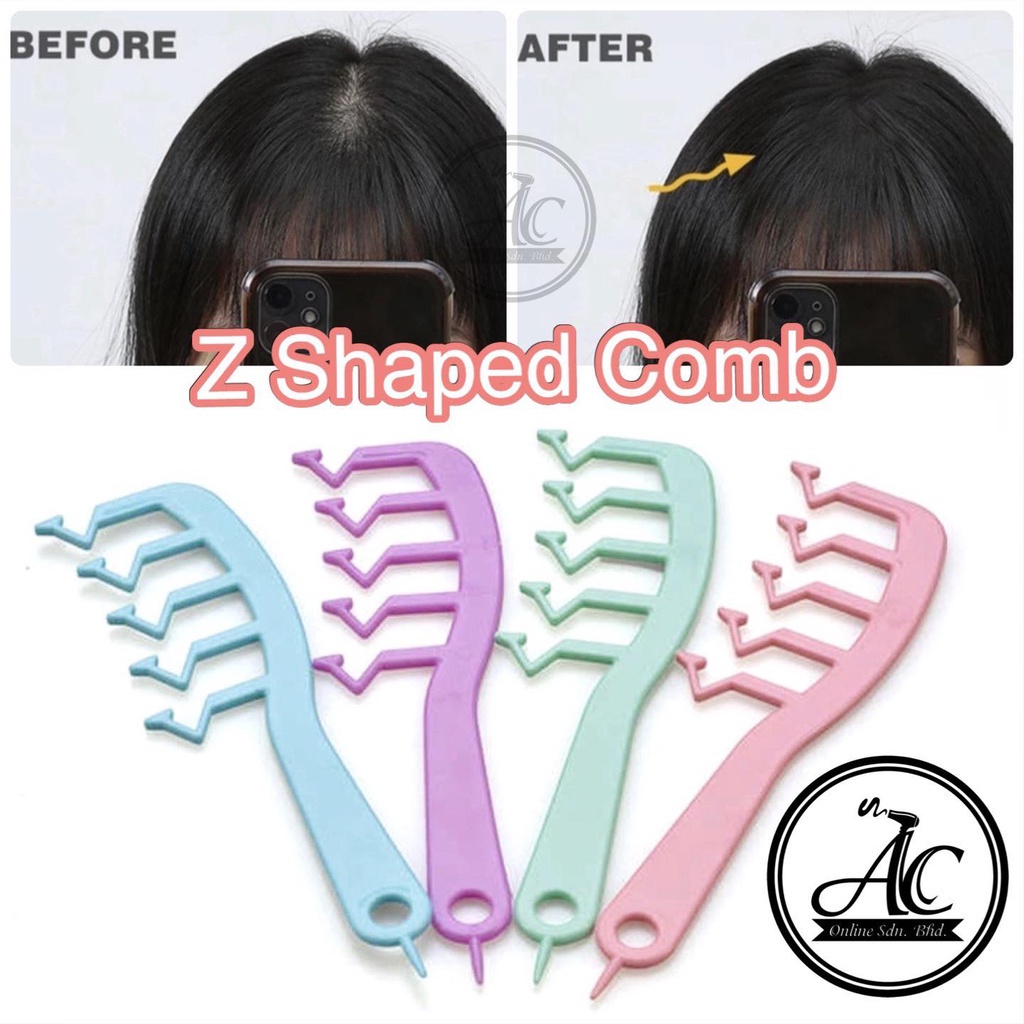 Z-Shaped comb Z comb Hair Gap Comb Z Sikat Z字发缝梳子 Hair Fluffy Comb Hair ...