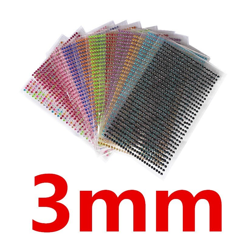 Acrylic Tattoo 3mm 4mm 5mm 6mm Diy Decal Art Crystal Diamond Bling ...