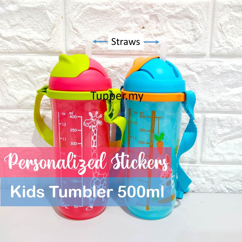 [ Personalized Sticker ] Tupperware Twinkle Straw Tumbler Kids RED ...