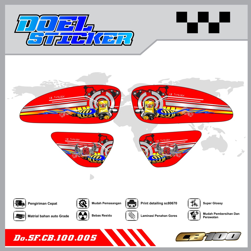 Sticker Striping Honda CB 100 List Of Hologram Variations, Crome Doel ...