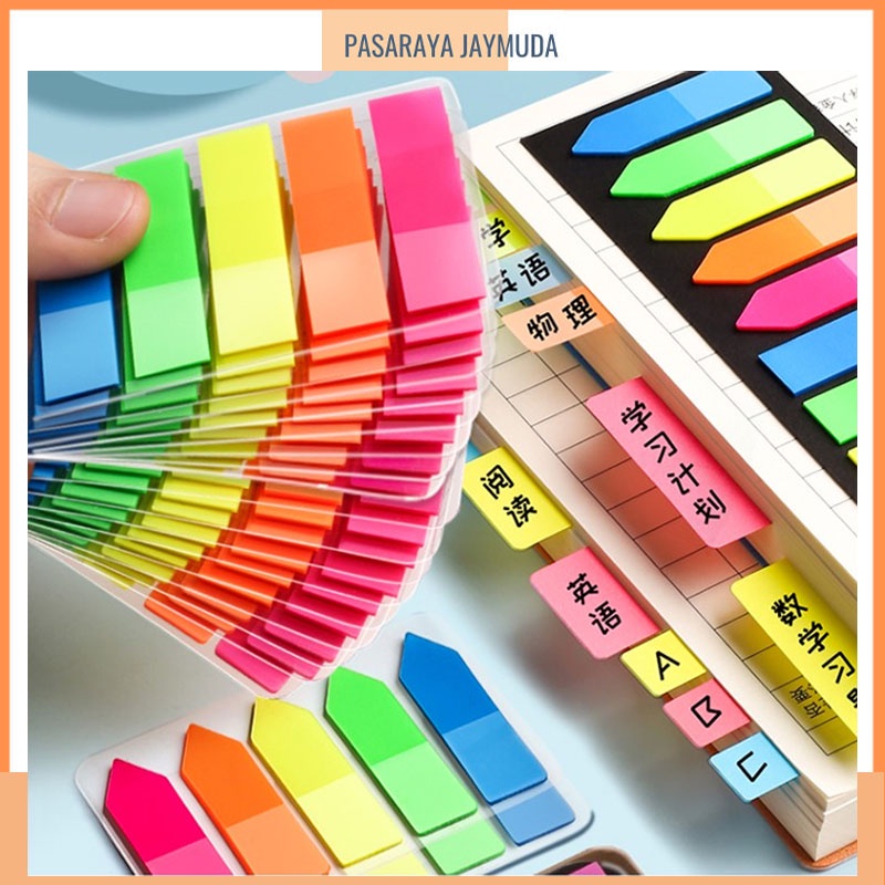 5 Colors Fluorescent Morandi Sticky Notes Index Labels Sticker ...