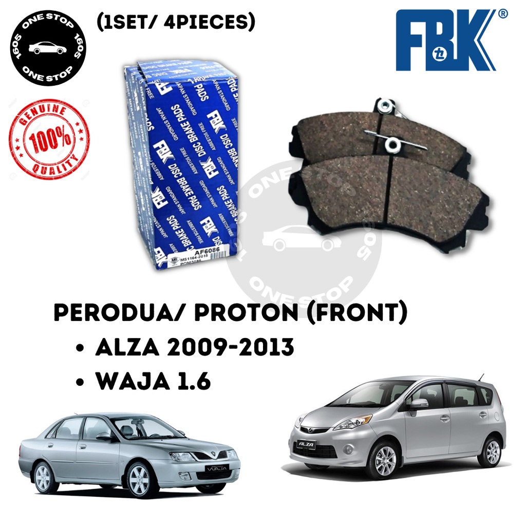 PROTON WAJA 1.6 PERODUA ALZA 2009-2013 FRONT FBK DISC BRAKE PAD SET ...