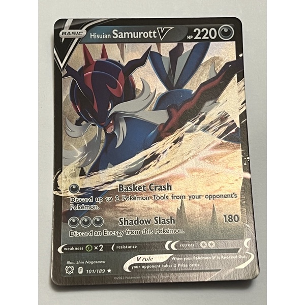 Pokemon TCG -SS10 Hisuian Samurott V 101/189 - Ultra Rare | Shopee Malaysia