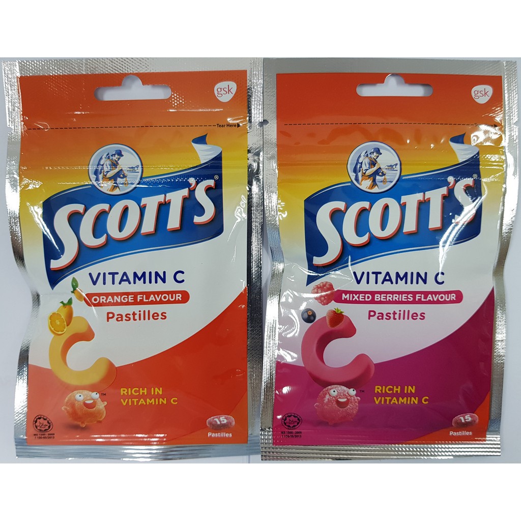 Scott's Vitamin C Pastilles (30g X 15's) Zipper Pack - Orange / Mix ...