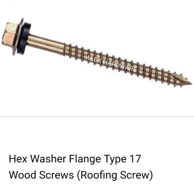 (#10/#12) Hex Head Self Drilling Screw Wood Screw w Washer; Skru Kayu ...