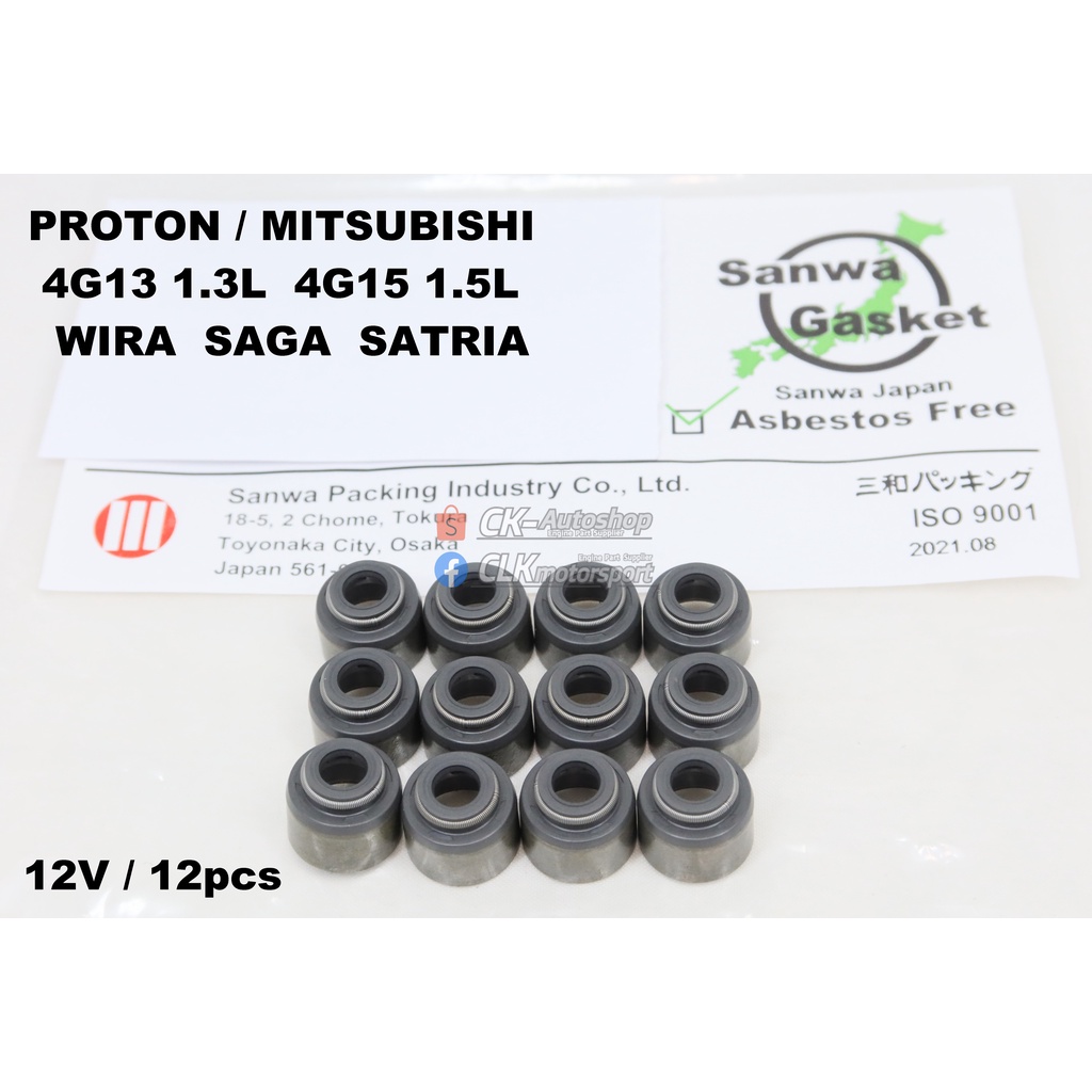 SANWA Japan Viton Valve Seal - Proton Mitsubishi 4G13 1.3L 4G15 1.5L Magma 12V Wira Satria ...