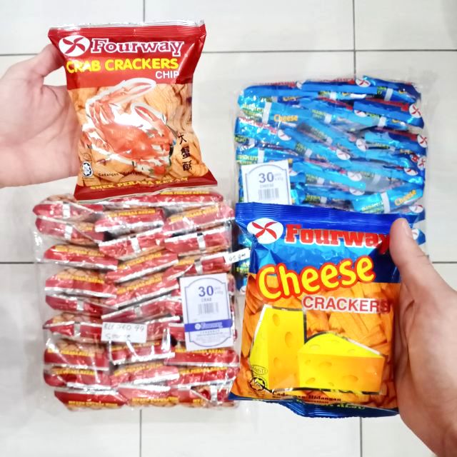 Fourway Crab / Cheese Cracker (30pkt x 40g) 1Bag | Shopee Malaysia