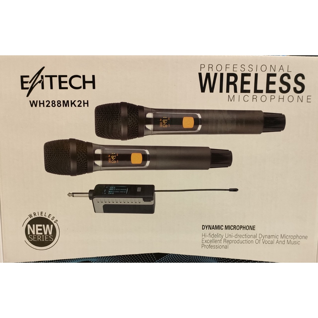 EZITECH WH288MK2H PROFESSIONAL DUAL CHANNEL UHF WIRELESS MICROPHONE | Shopee Malaysia