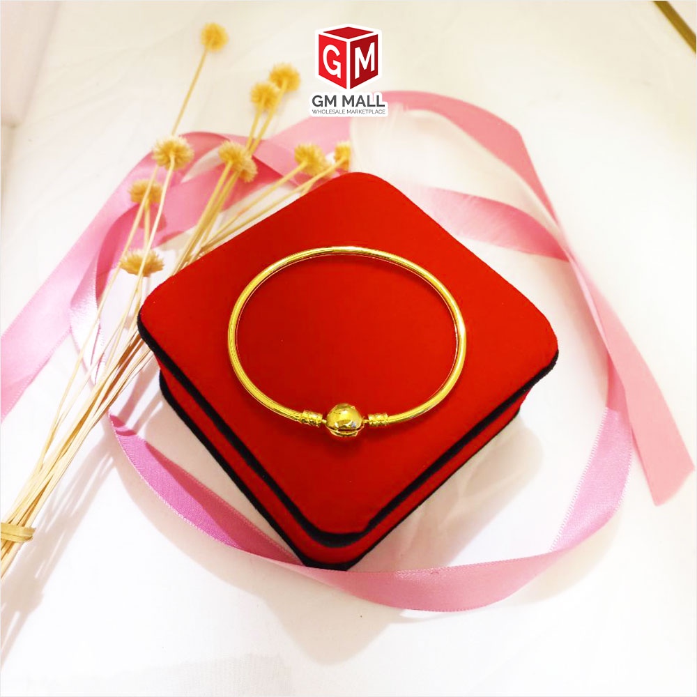 Cop 916 Emas Bangkok Emas Korea GM Mall Bangle Pandora Bulat | Shopee ...