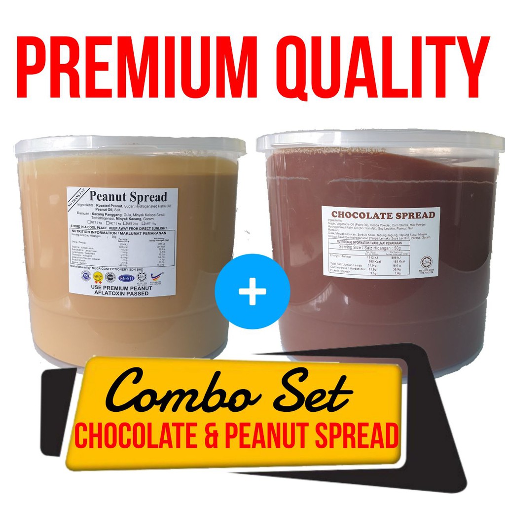 COMBO DEAL Jem Coklat/Chocolate Spread & Jem Kacang/Peanut Spread 5KG x ...