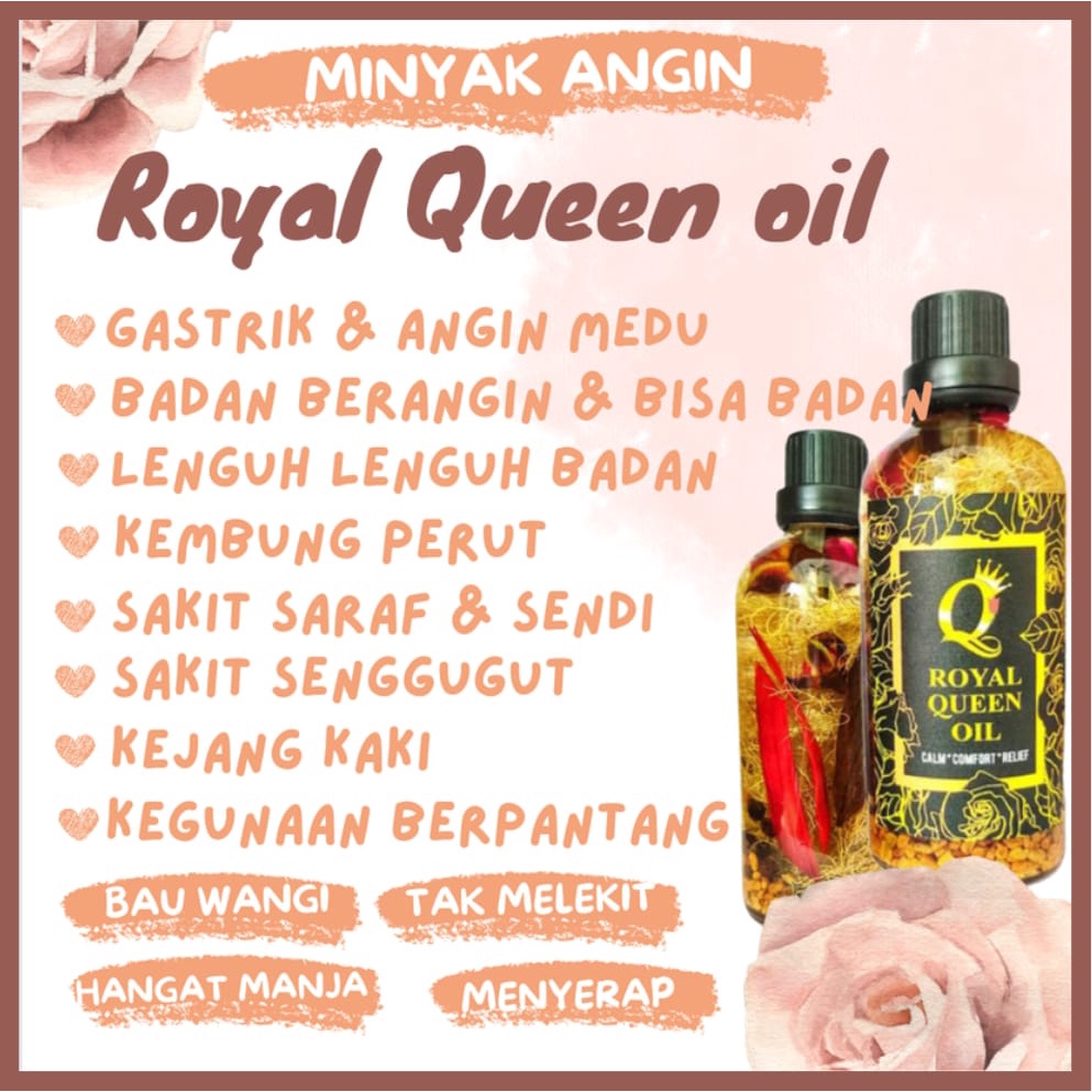 🔥 HOT ITEM 🔥[ROYAL QUEEN OIL 100 ml] Minyak Angin Medu Sengugut Sakit ...