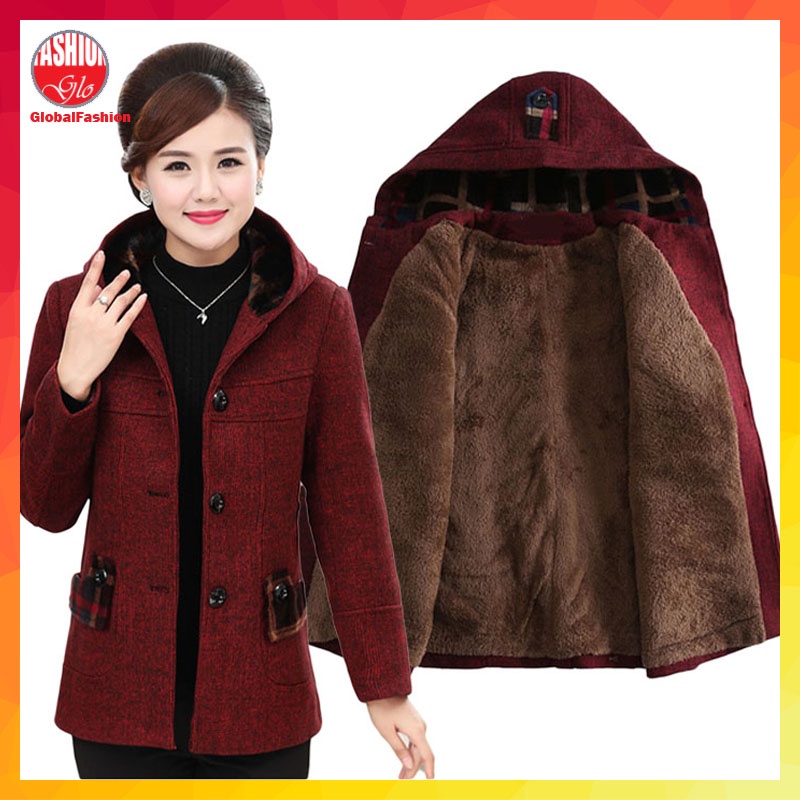Winter Jacket Woman Baju Sejuk Perempuan Jaket Wanita Tebal Hooded ...