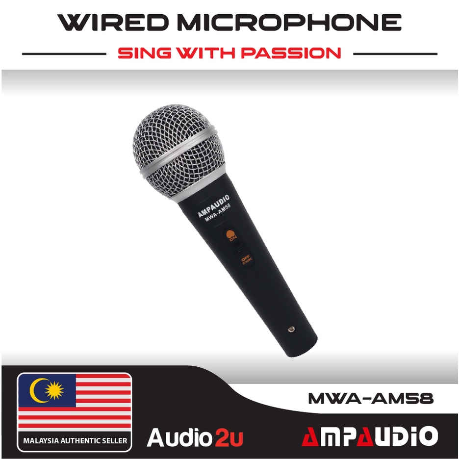 Ampaudio MWA-AM58 Cardioid Dynamic Instrument Microphone | Shopee Malaysia