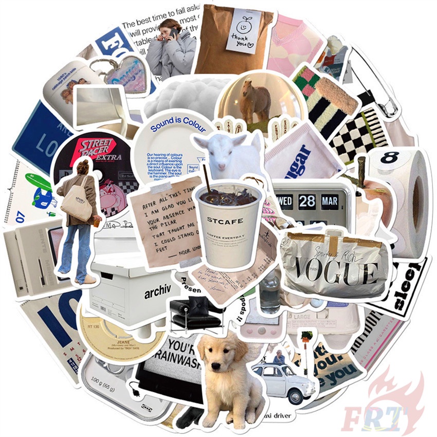 55Pcs/Set Nordic Classical Black & White Style Series 03 Stickers ...