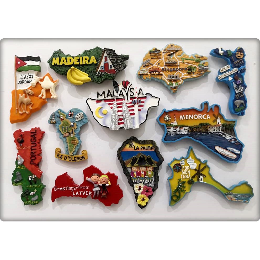 [MAP B] Map design Fridge Magnet ~ Cycprus ~ Iran ~ Sicilia ~ Portugal ...