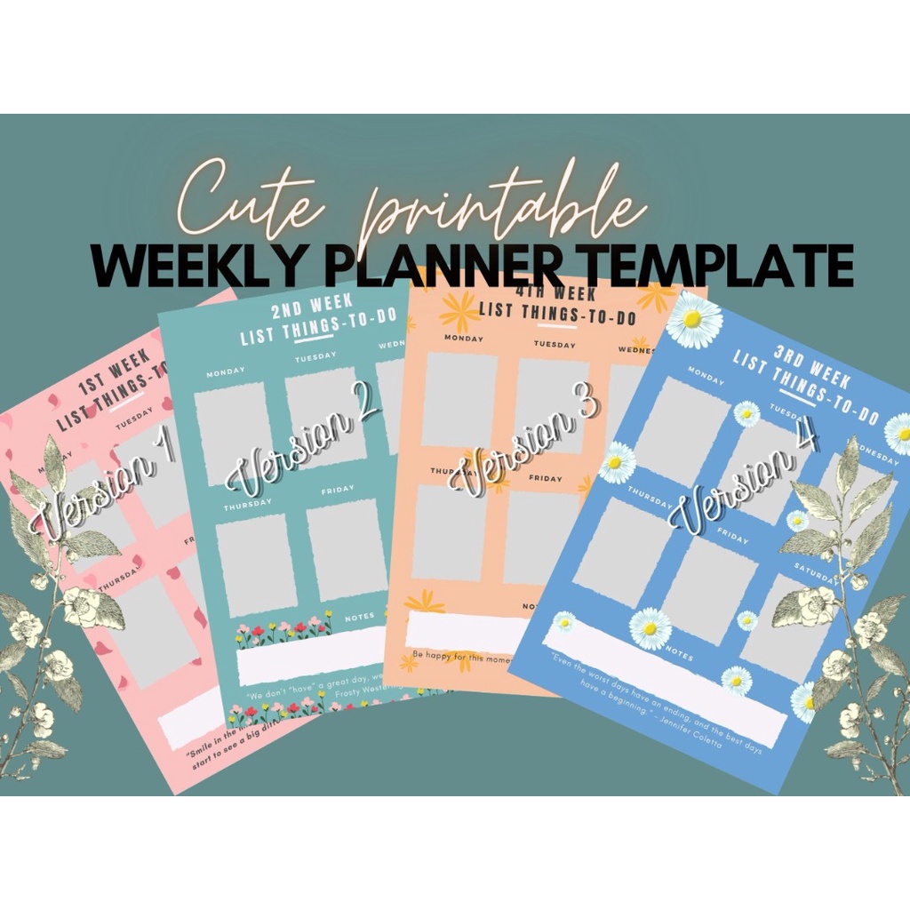 Cute Printable Weekly Planner | Shopee Malaysia