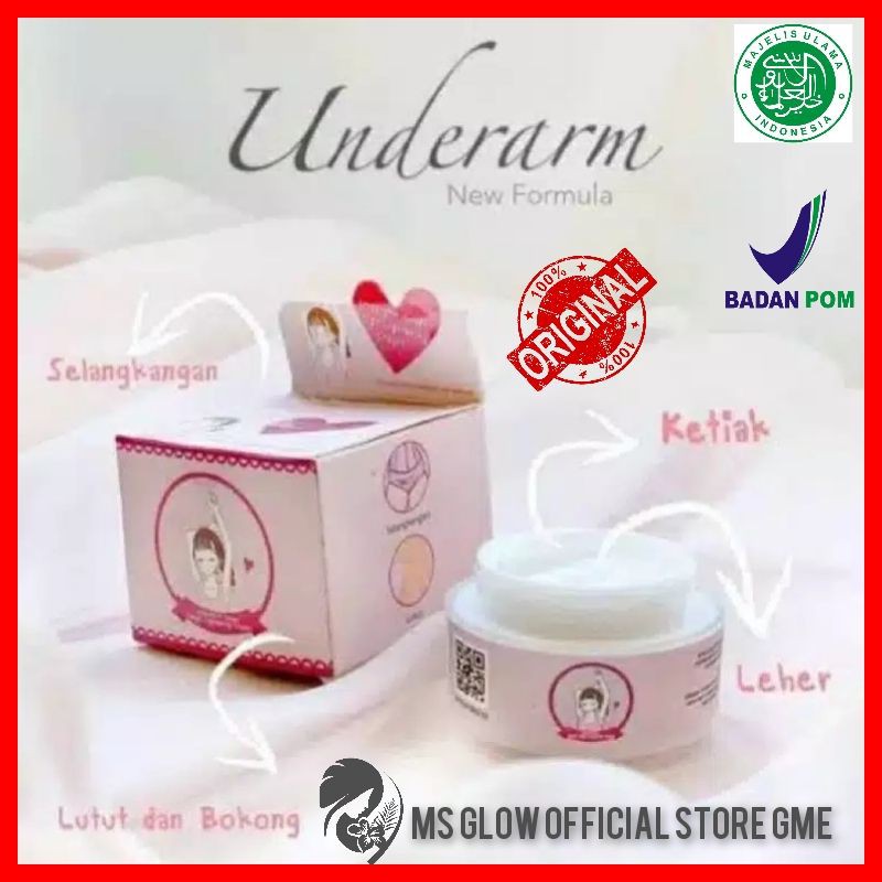 Ms Glow Underarm Original Cream Lightening Whitening Body Folds ...