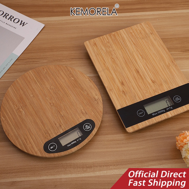 KEMORELA Kitchen Cutting Board Scale Bamboo LED Display Baking Kitchen ...