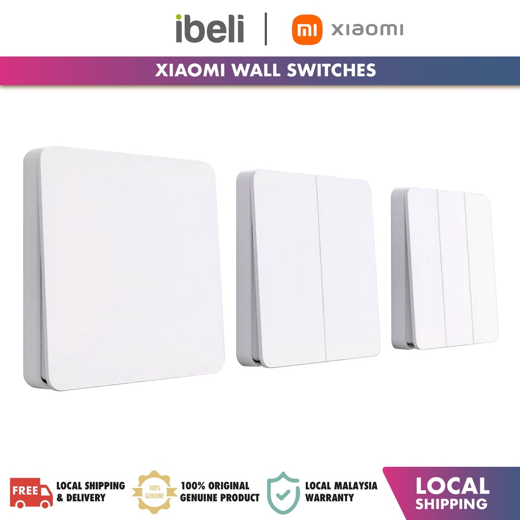 Xiaomi Mijia Switch Wall Switch 1 Single / 2 Double / 3 Triple Gang ...