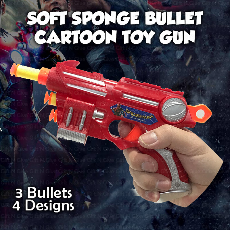 Soft Sponge Bullet Cartoon Toy Gun Toys for Boys Girls Kids | Shopee ...