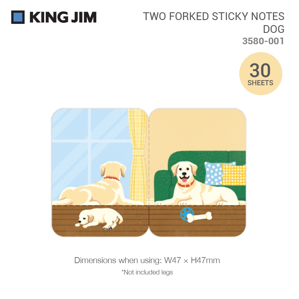 KING JIM 3580-001 Two Forked Sticky Note | L Size | Dog | Shopee Malaysia