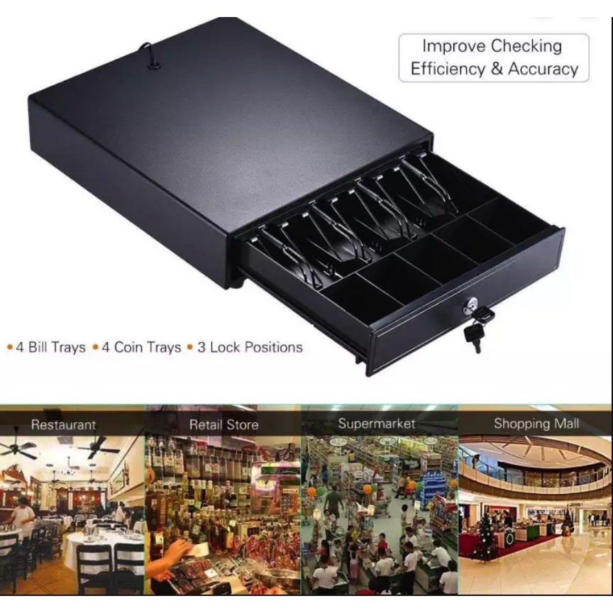 POS electronic cash drawer box storage 5 grid 5 stall cash register ...