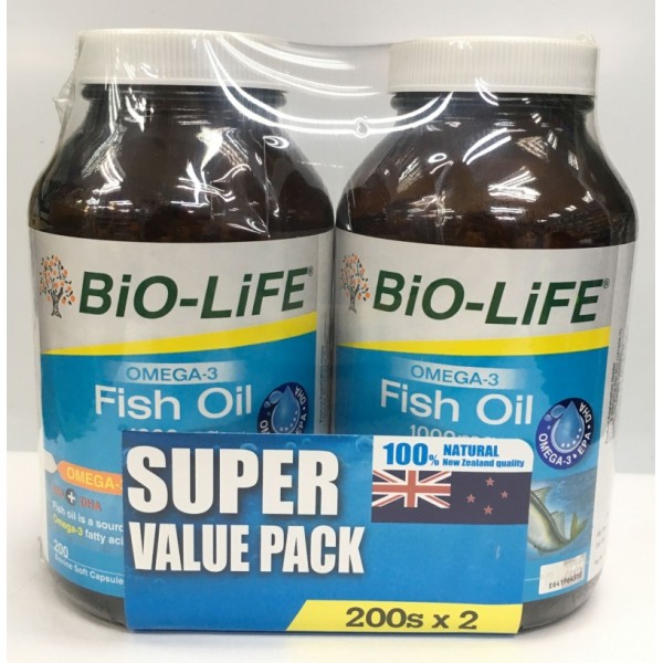 Bio-Life Fish oil 1000mg 2x200's | Shopee Malaysia