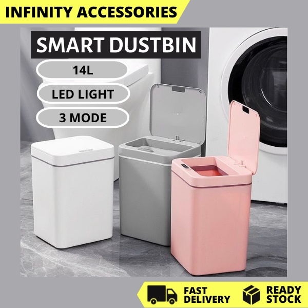 LED Light Intelligent Automatic Touchless Smart Sensor Dustbin Battery ...