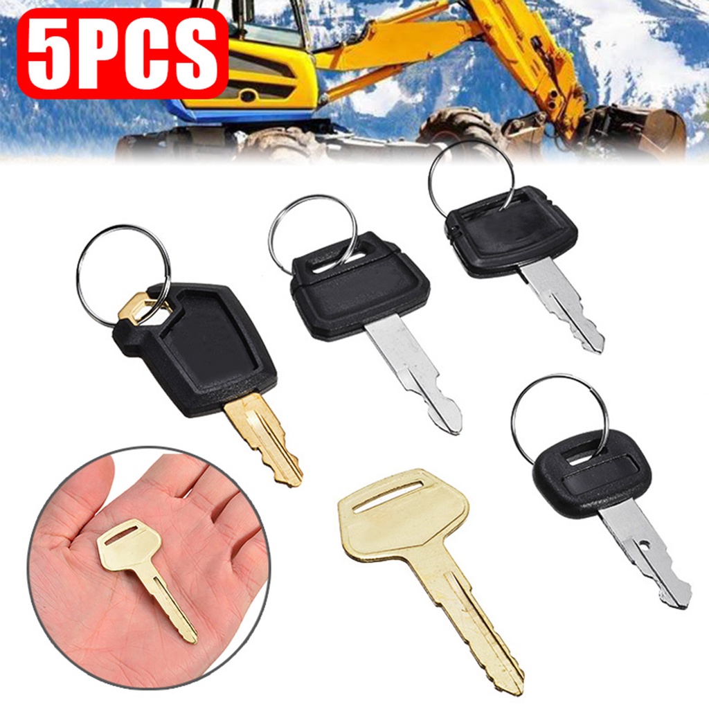 5 Piece Excavator Key Set Caterpillar Hitachi Kobelco Komatsu Kubota ...
