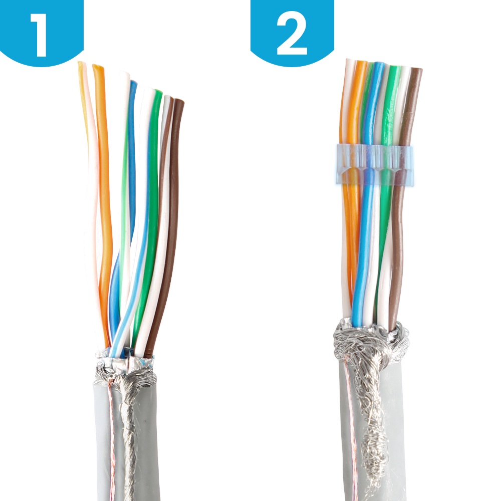 AMPCOM Pass Through CAT7 RJ45 Connector, CAT6A/7 50U Gold-plated Pass ...