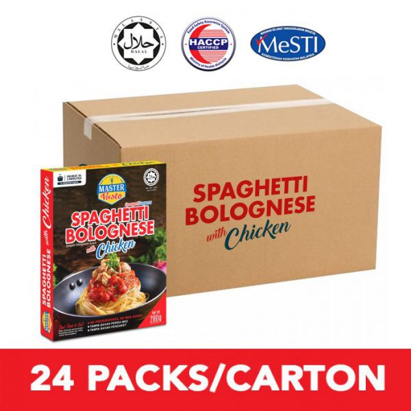[Ready Stock] (1 CARTON) 3-MINUTE SPAGHETTI BOLOGNESE WITH CHICKEN ECONOMY PACK (280G X 24 ...