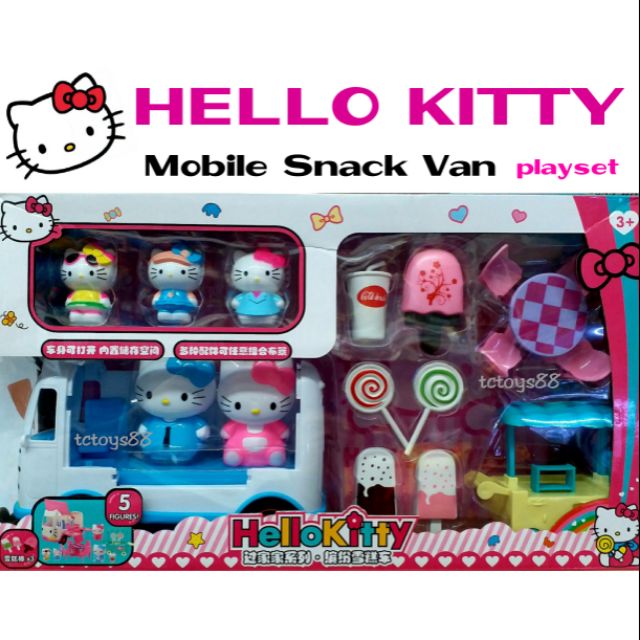 ☆VIDEO☆ HELLO KITTY PLAYSET MOBILE SNACK VAN TOYS HELLO KITTY ICE CREAM ...