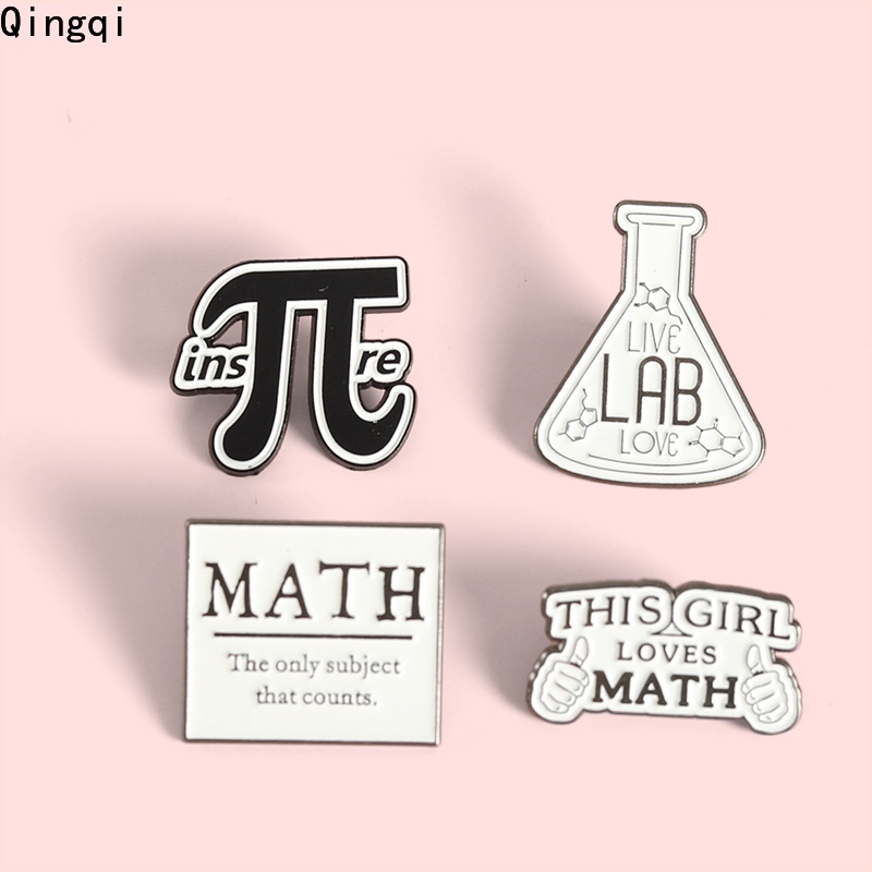 Creative Love Math Enamel Pins Fashion Funny π Lab Educational Brooch ...