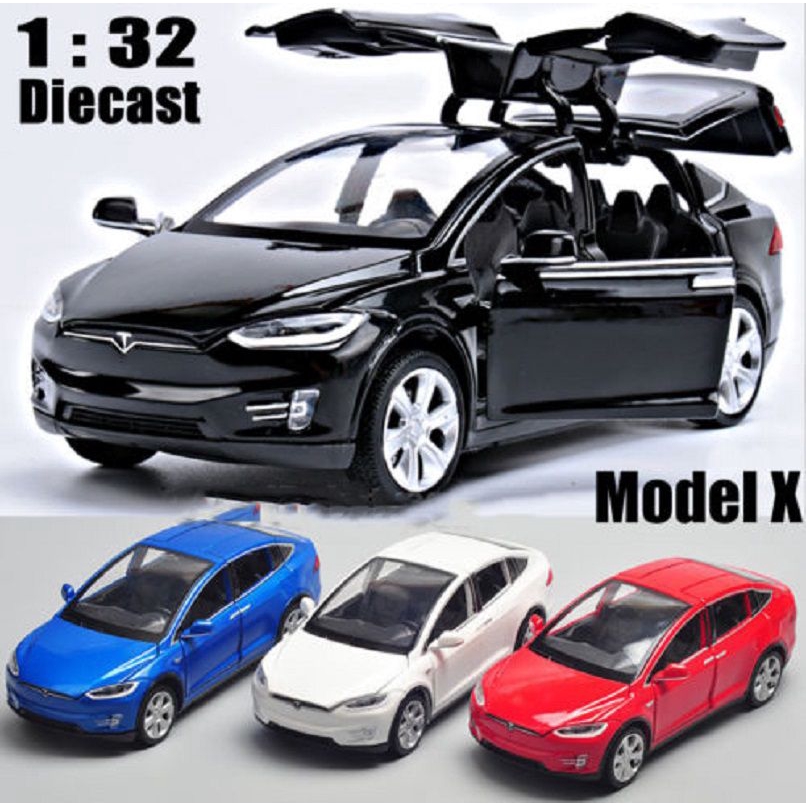1:32 Tesla Model X 90D SUV Diecast Model Car Sound&Light Pull Back Toy ...