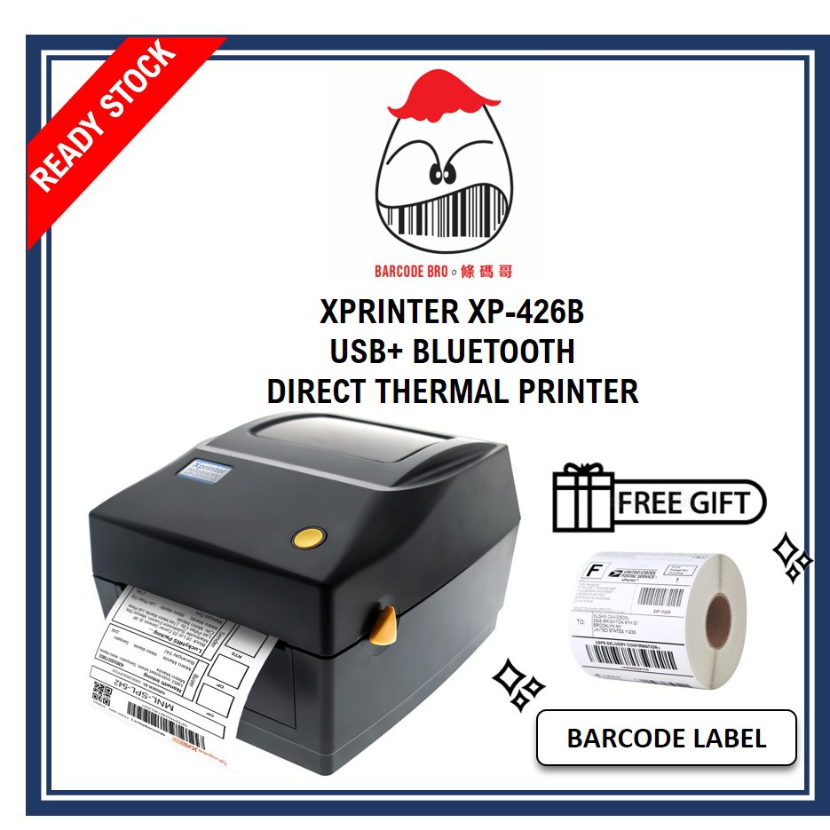 Xprinter XP-426B USB + BLUETOOTH Barcode Shipping Label Thermal Sticker ...