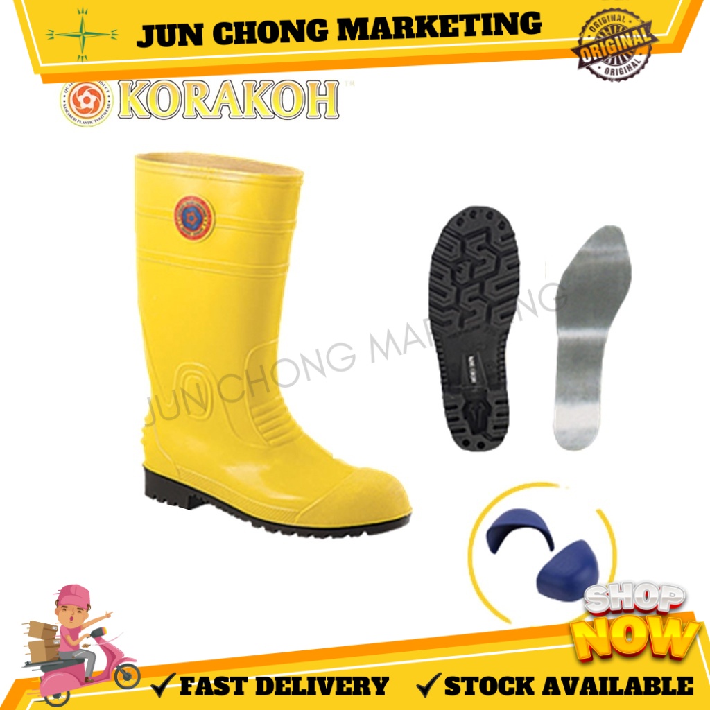 Korakoh PVC Safety Boots with Steel Toe Cap & Steel Mid Sole (Yellow ...