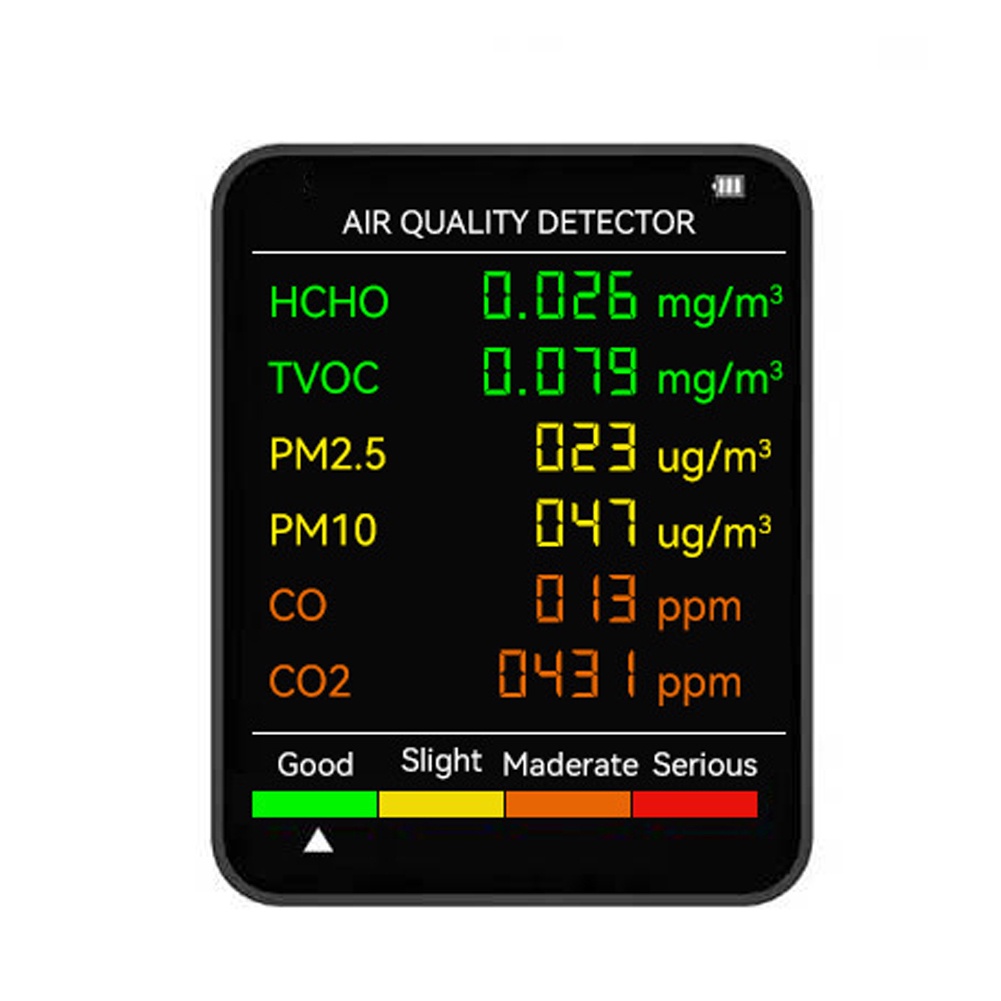 6 In 1 PM2.5 PM10 HCHO TVOC CO CO2 Multifunctional Air Quality Detector CO Carbon Dioxide ...