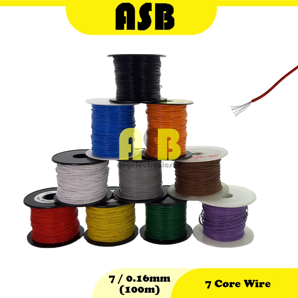 (1pc) 7 / 0.16mm ( 100m ) 7 Core Wire ( Mix Colour ) (061014042 ...
