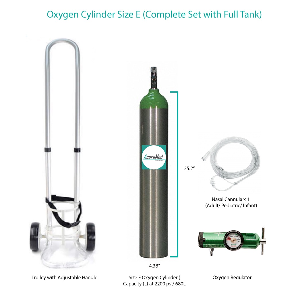Size E Oxygen Cylinder with Trolley | Shopee Malaysia