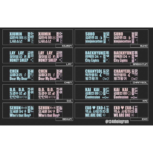Exo ~ Sticker set / Luminous Stick Picture | Shopee Malaysia