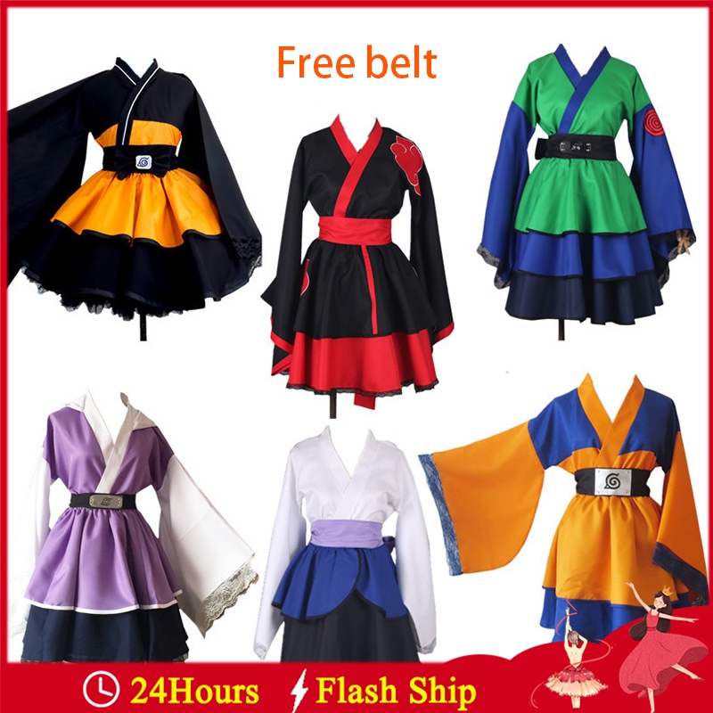 Naruto Adult Japanese Kimono Cosplay Kids Akatsuki Cloud Print Uchiha ...