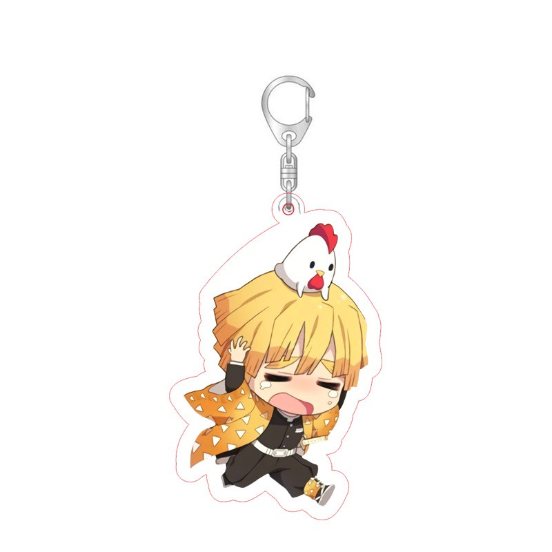 💥Zenitsu Agatsuma Cute Demon Slayer Keychain Cartoon Acrylic Key Chain ...