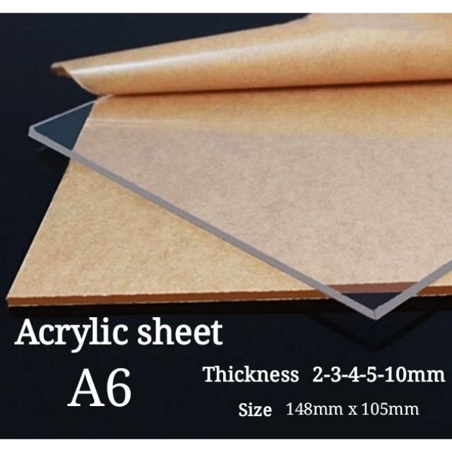 A6 Acrylic sheet 148mm x 105mm ( 2/3/4/5/10mm thick) | Shopee Malaysia