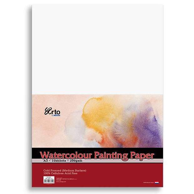 A3, WATERCOLOUR PAPER (PACK) - 100% COTTON / CELLULOSE COLD PRESSED ...