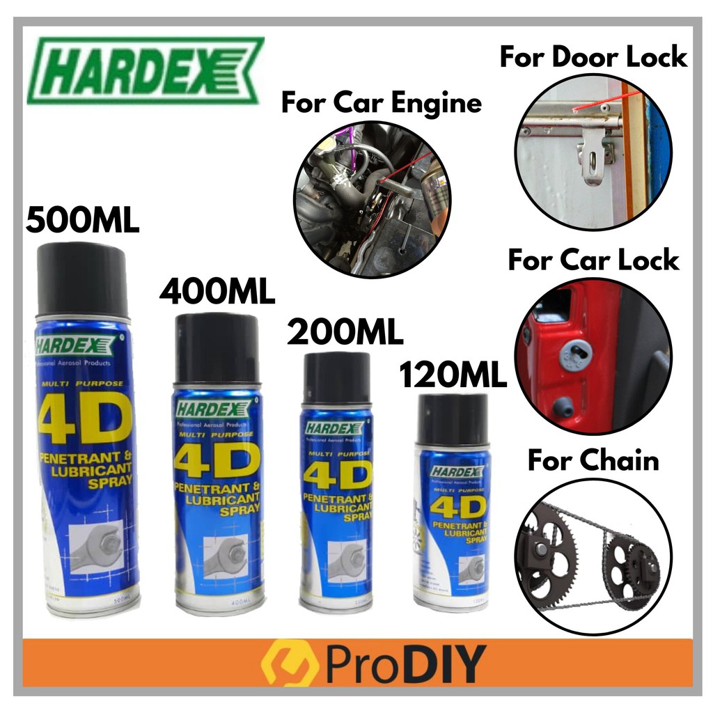 HARDEX HD MultiPurpose 4D Penetrant & Lubricant Spray Original | Shopee ...