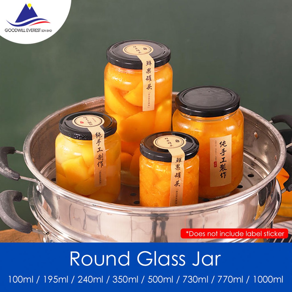 Round Glass Jars / Balang Kaca / 玻璃小罐子 (500ml/730ml/770ml/1000ml ...