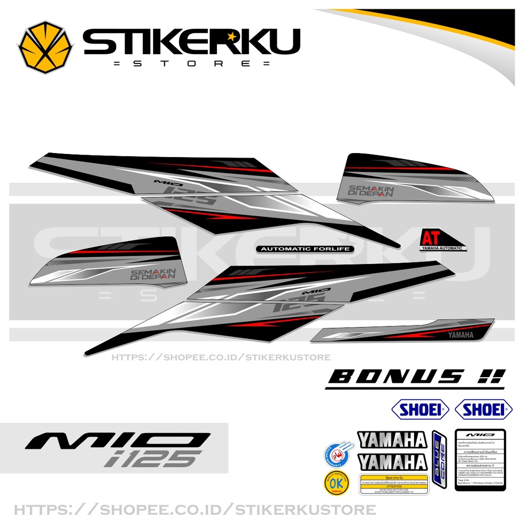 Mio i 125 STOCK DECALS/STRIPING MIO M3 /Z/125/ STICKER/STICKER/PREMIUM ...