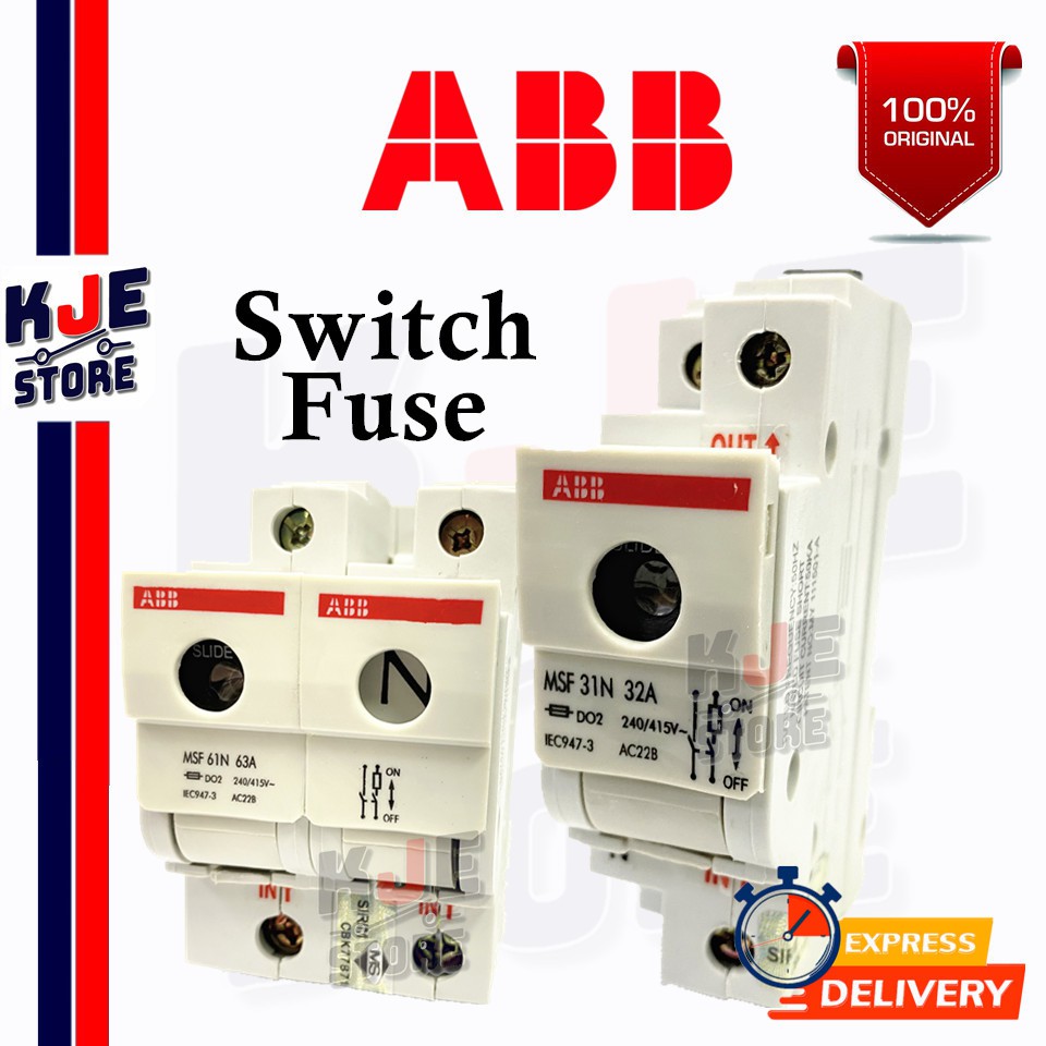 ABB MSF Switch Fuse [ 1P+N / 3P ] [ 32A / 63A ] MSF31N MSF33 MSF61N ...
