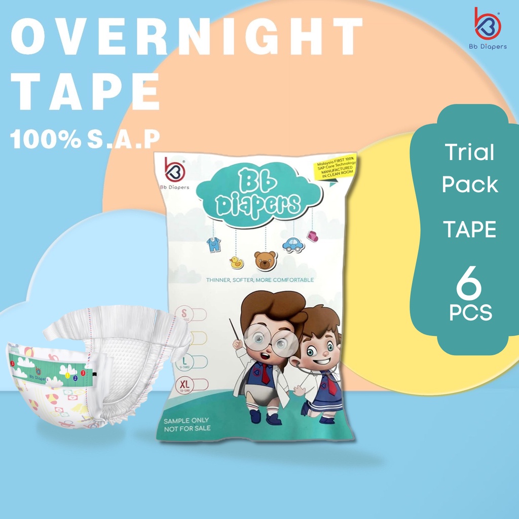 Bb Diapers Trial Pack (6pcs Tape) | Shopee Malaysia